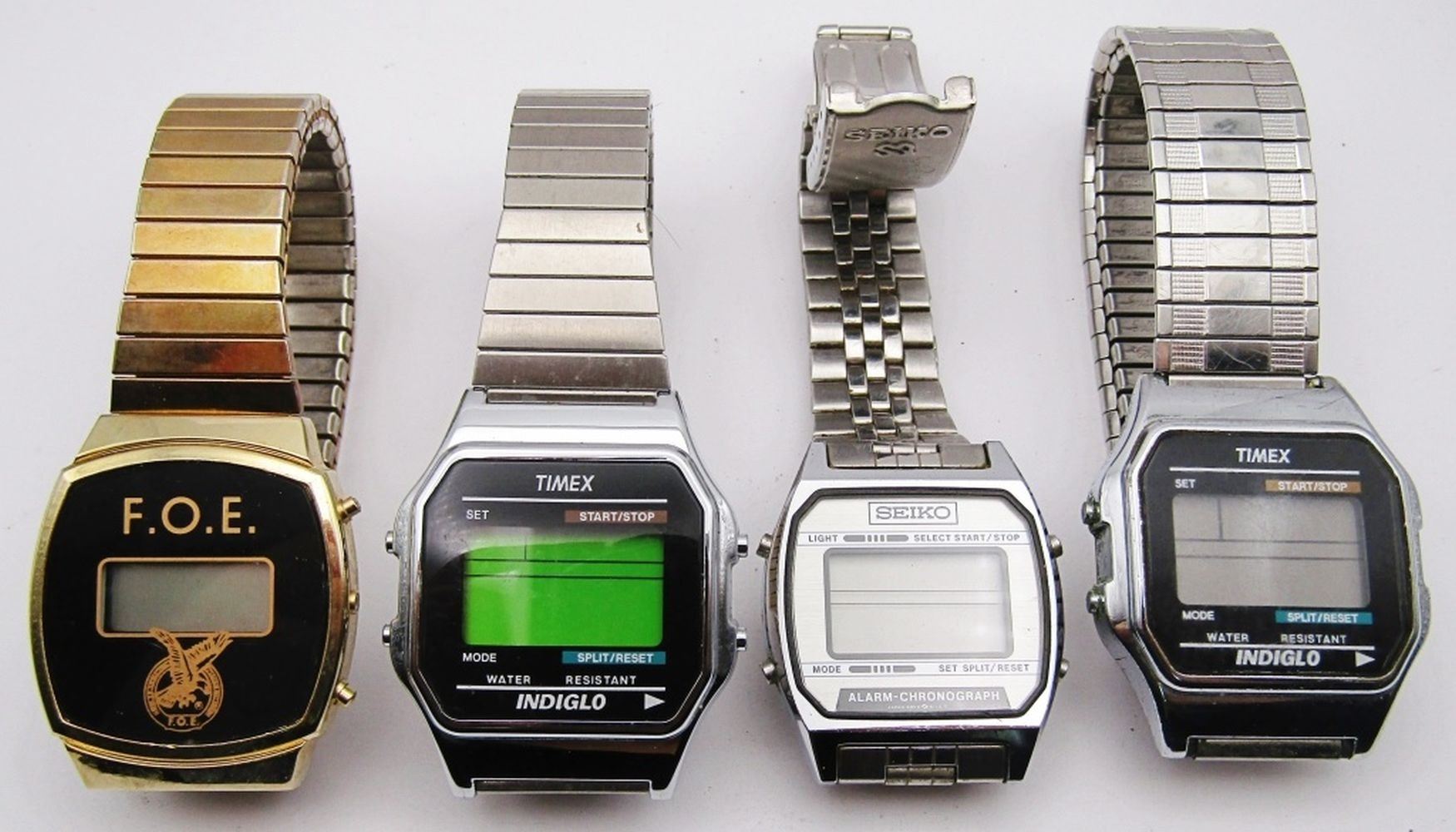(2) TIMEX INDIGLO LCD WATCHES, (1) SEIKO LCD,