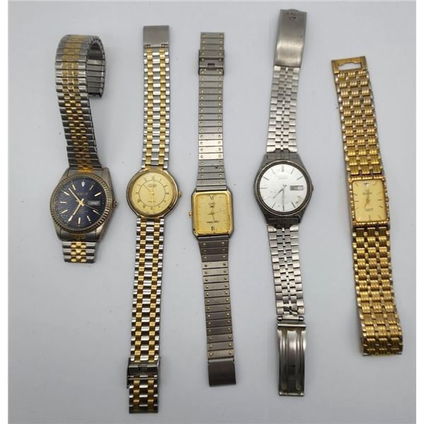 5-VINTAGE MEN'S WRISTWATCHES: ELGIN-SERGIO