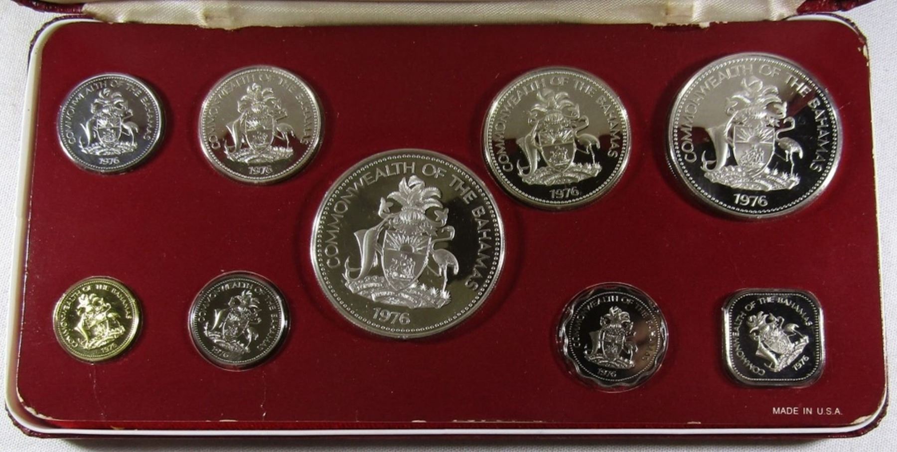 1976 BAHAMAS 9-COIN PROOF SET