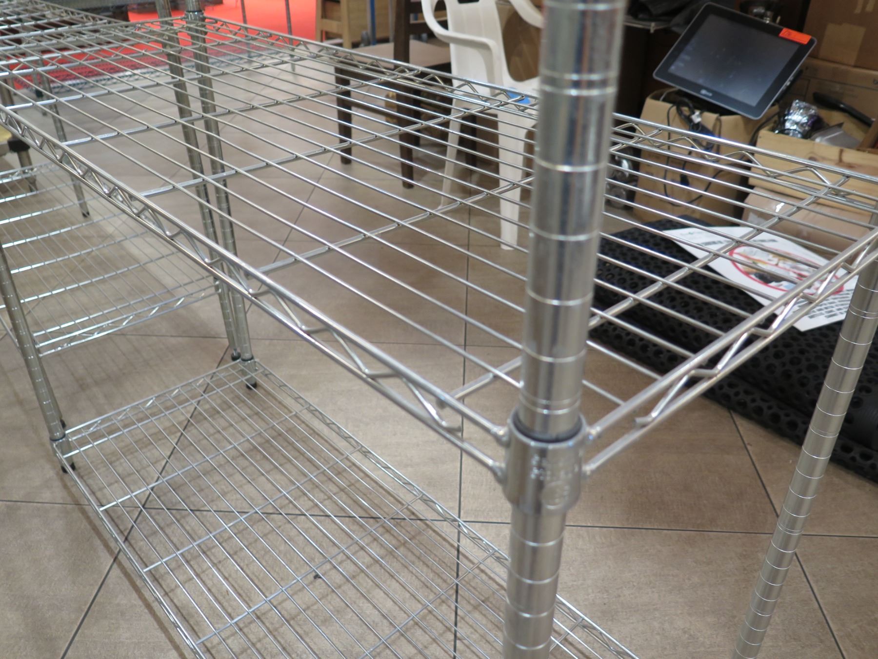 Sensible Storage Nsf Wire Mesh 4 Tier Shelving Unit 48x18x75h