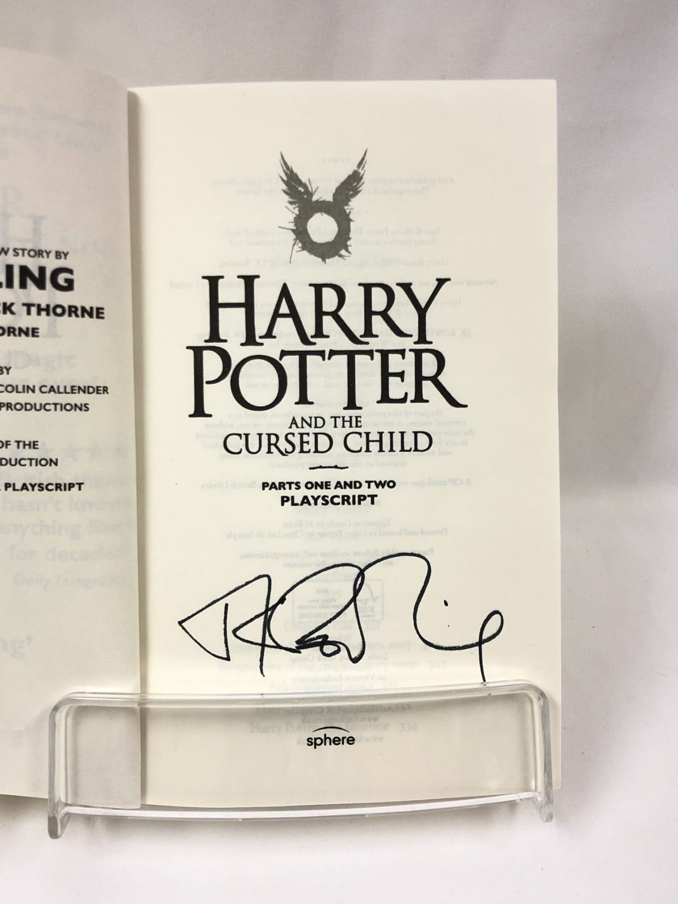 Harry Potter JK Signed Cursed Child Book