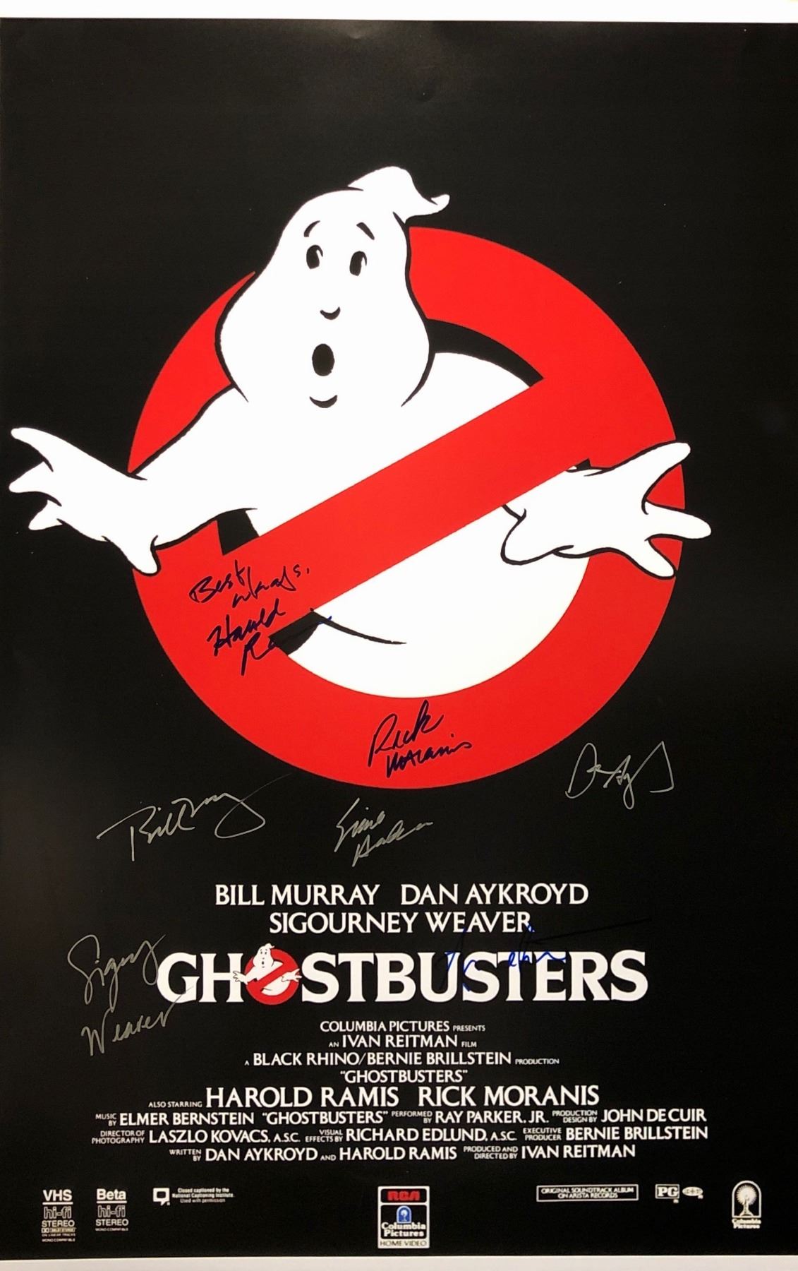 Ghostbusters Poster Bill Murray Autographed Signed