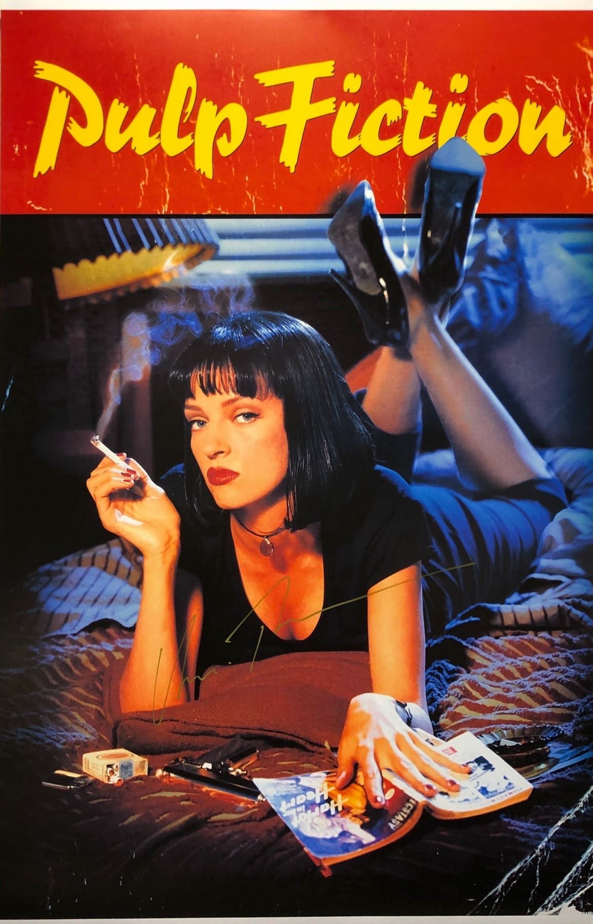 Pulp Fiction Uma Thurman Poster Autographed Signed