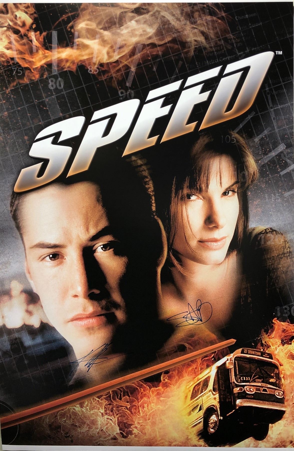 Speed Poster Keanu Reeves Autographed Signed