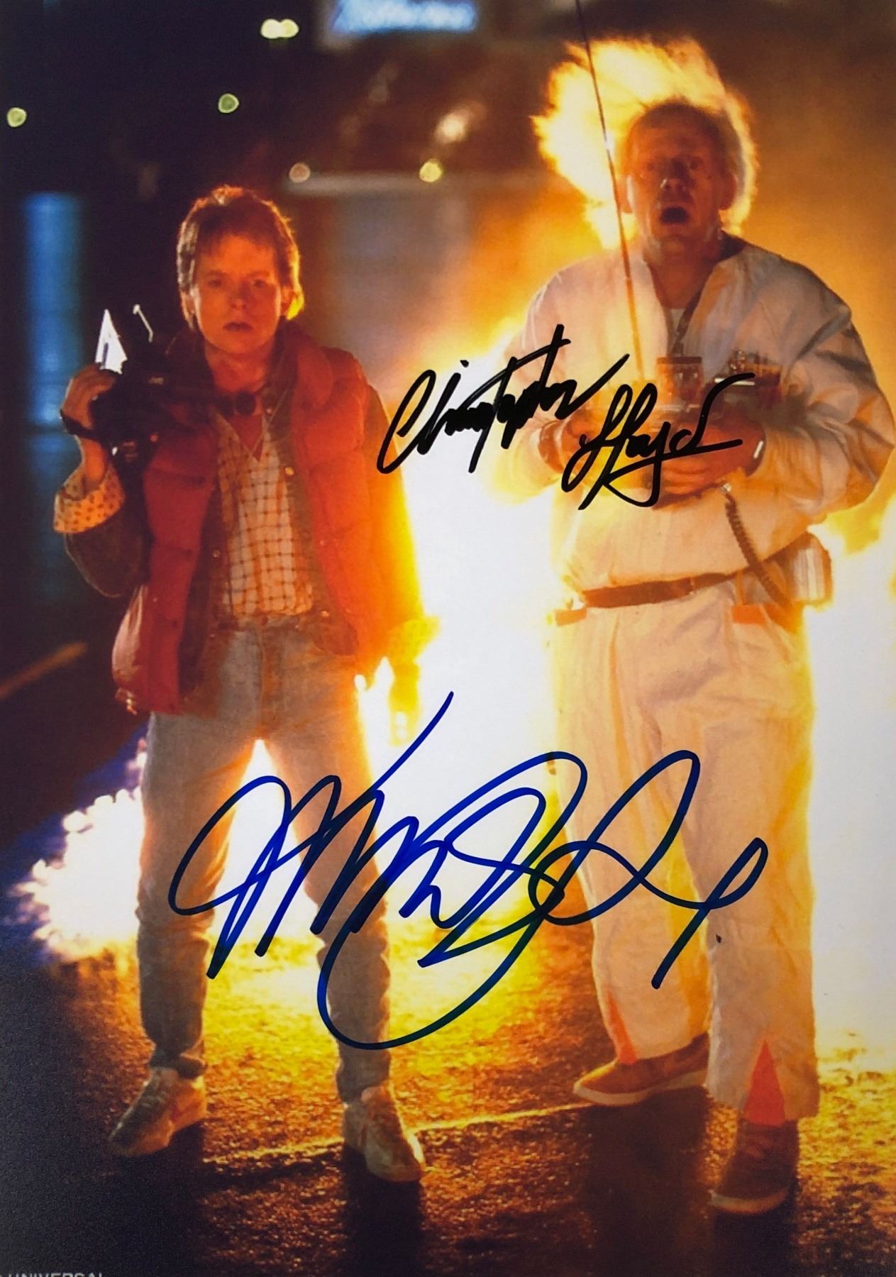 Back to Future Photo Michael J. Fox Christopher Llyod Autographed Signed
