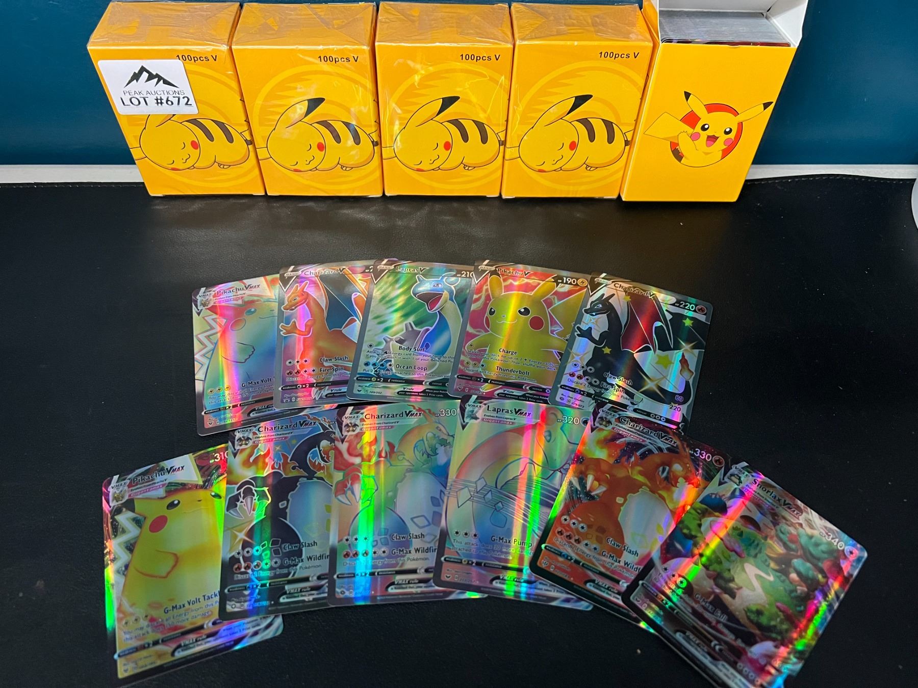 Lot of 5 Packs of Fan Art Foil Pokemon Cards - 100pcs each