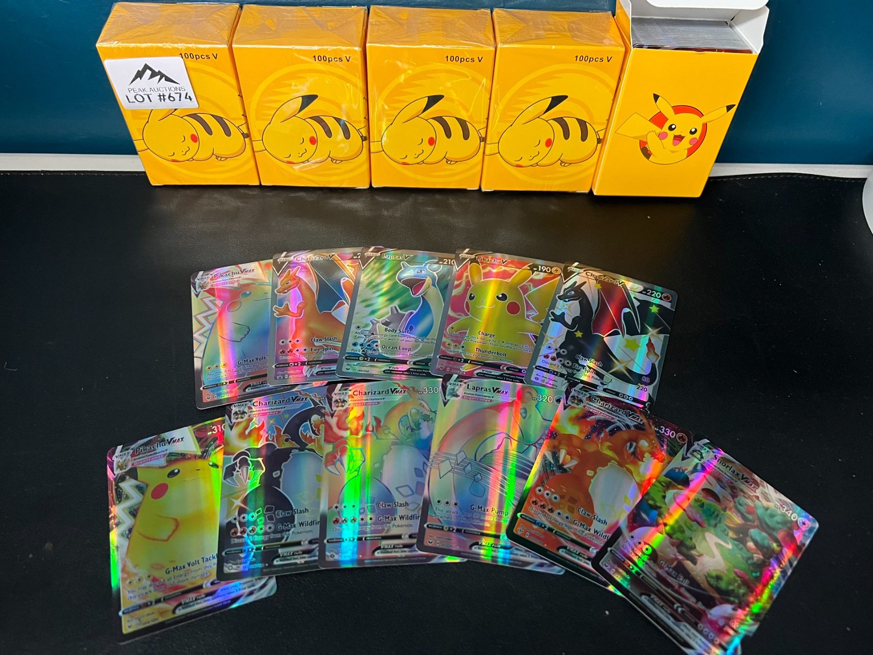 Lot of 5 Packs of Fan Art Foil Pokemon Cards - 100pcs each