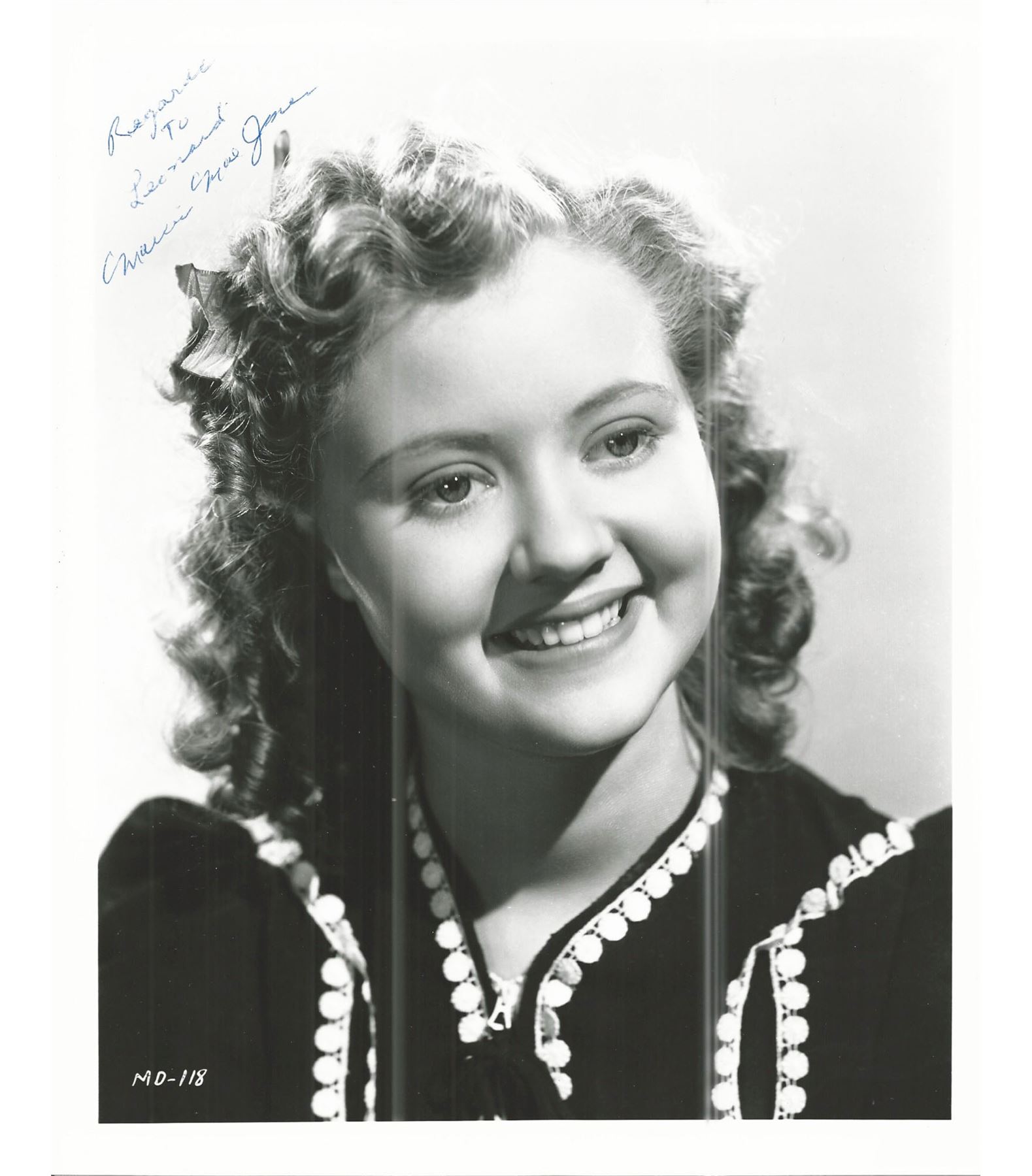 The little princess' Marcia Mae Jones Signed Photo