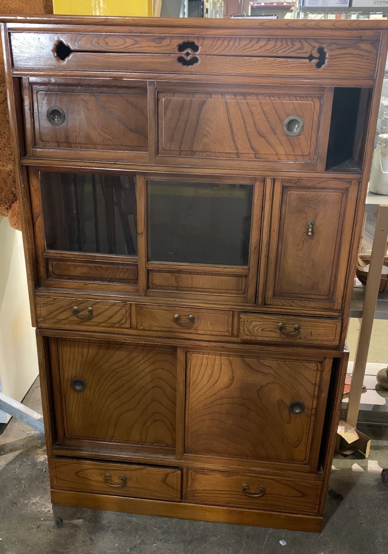 Oak Collectables Cabinet 34in. W 56in. H