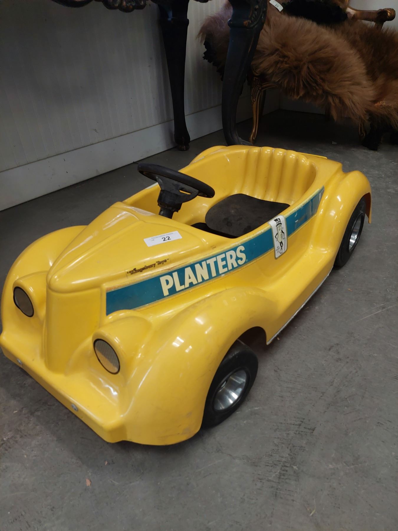 VINTAGE PLANTERS PEANUTS PEDAL CAR