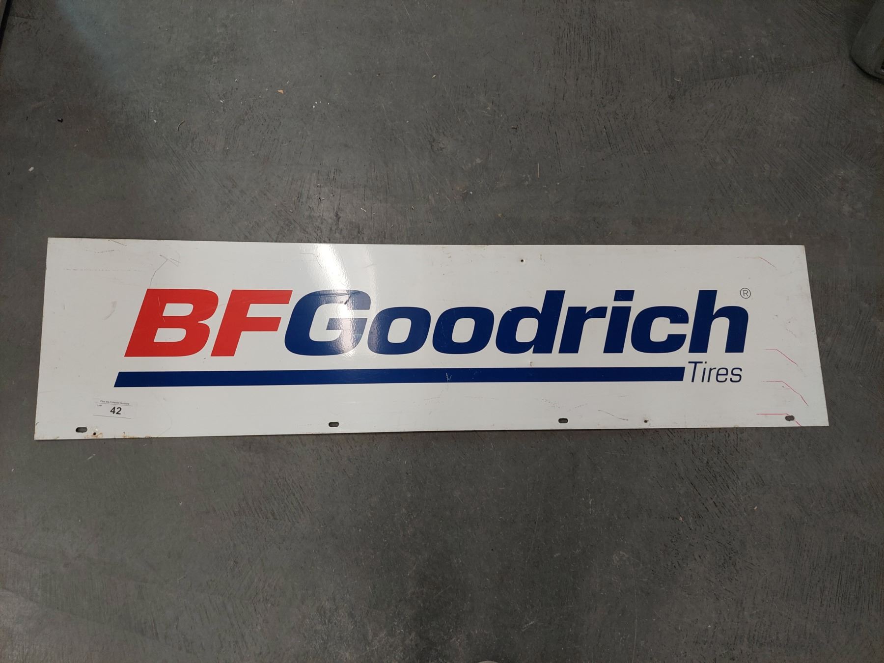 VINTAGE METAL BF GOODRICH DOUBLE SIDED SIGN
