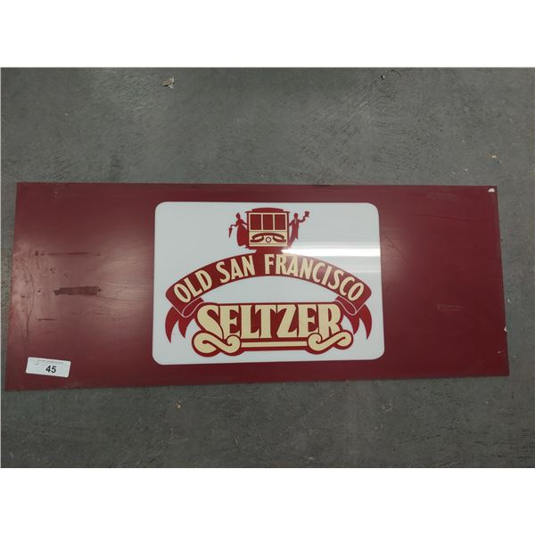 VINTAGE OLD SAN FRANCISCO SELTZER PLASTIC SIGN