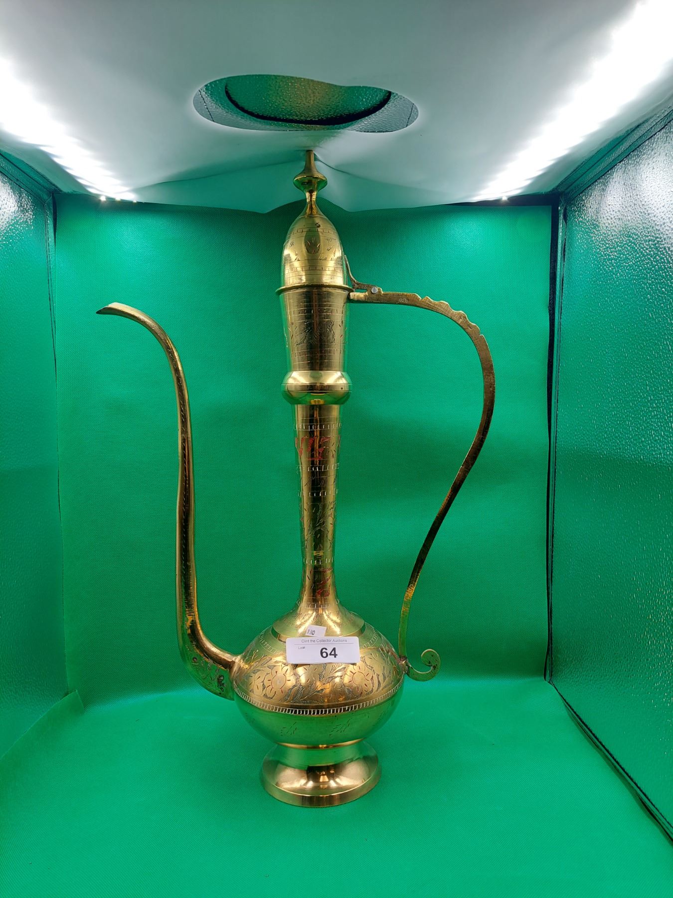 LARGE MIDDLE EASTERN BRASS COFFEE POT