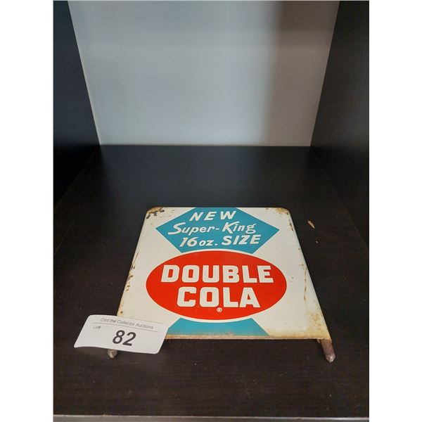 BEAUTIFUL DOUBLE COLA METAL RACK TOPPER SIGN