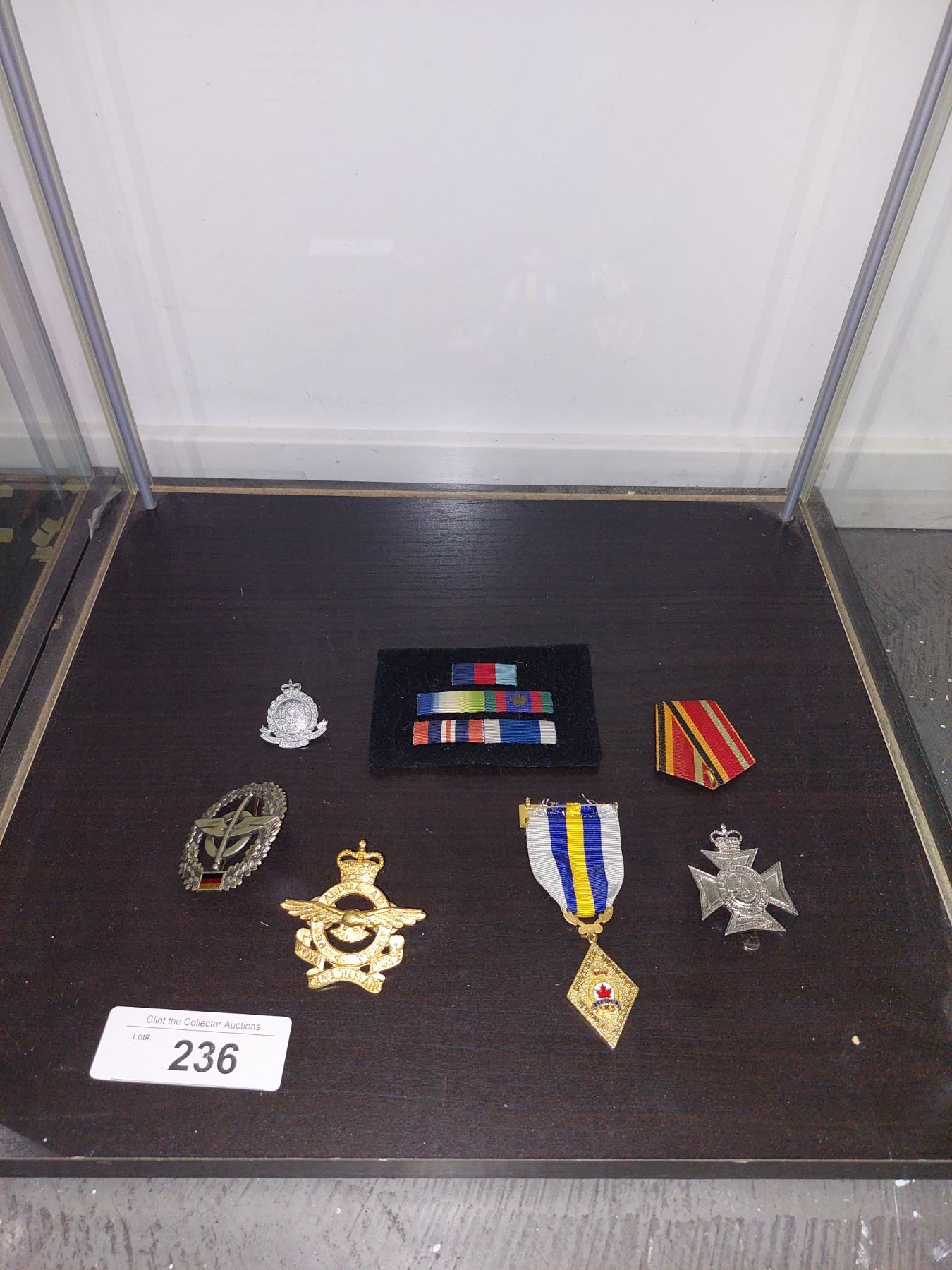 VARIOUS MILITARY MEDALS, FLAGS & RIBBONS