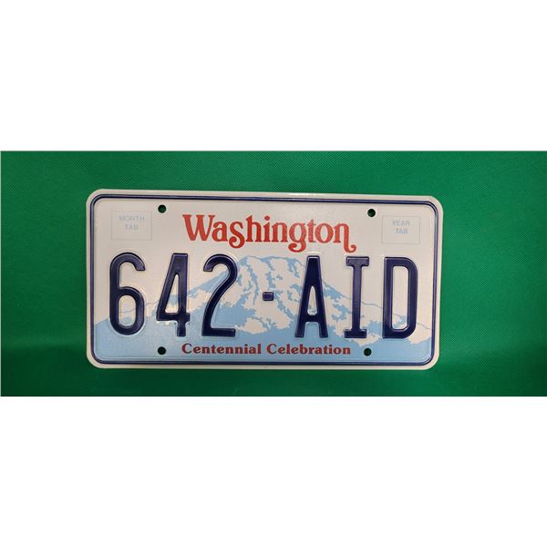 1990'S UNISSUED WASHINGTON CENTENNIAL LICENSE PLATE