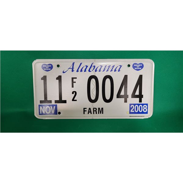 2008 ALABAMA DIXIE FARM LICENSE PLATE
