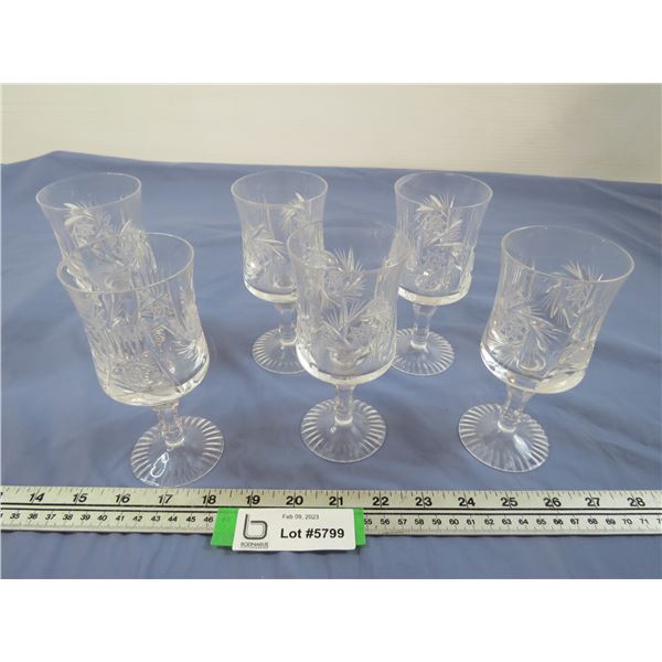 6 Crystal Glasses Bodnarus Auctioneering