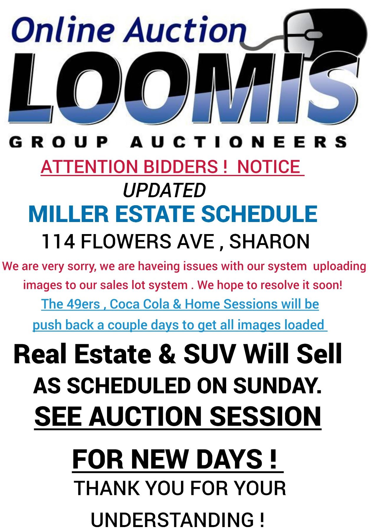 BIDDERS NOTICE !!!! PLEASE READ