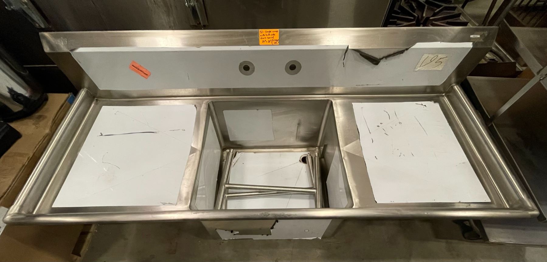 New -EFI - Stainless Steel Single Compartment Sink with drainboard 24 ...