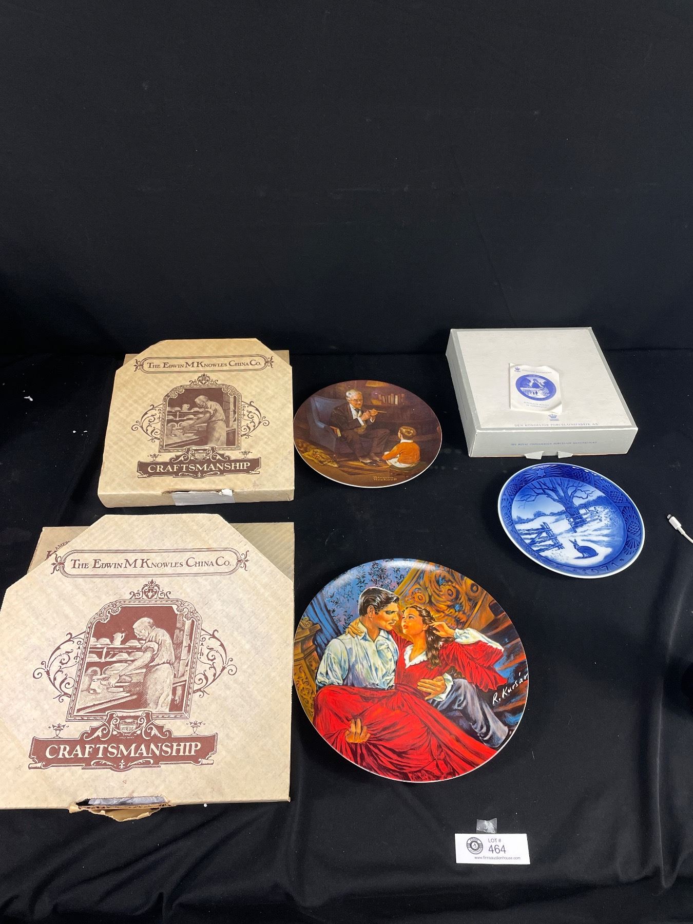 Lot of 3 Vintage Collector Plates in Boxes, Royal Kopeanhagen, etc