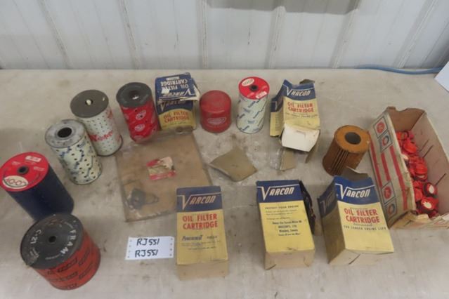 Assorted Vintage Oil Filters: Varcon, Co-op, Rotunda, Fram