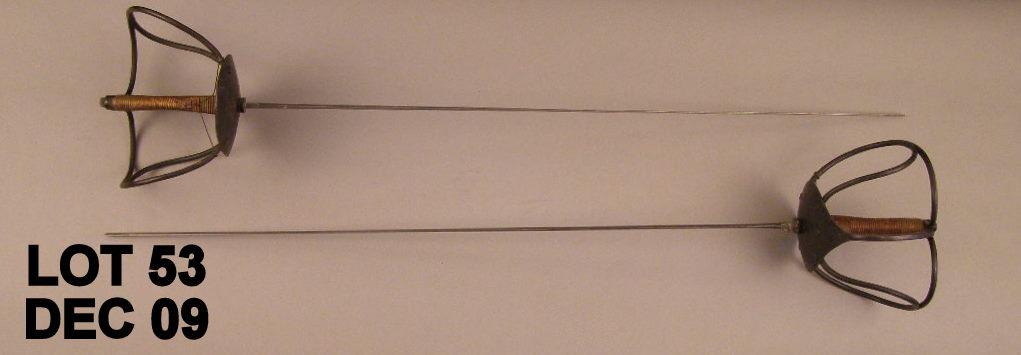 Pair of Mid 19th century fencing sabers of German style. Real swords ...