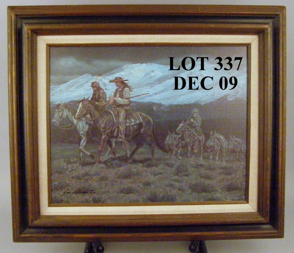 Print on canvas, hand signed, 1969 dated by noted western artist Joe ...