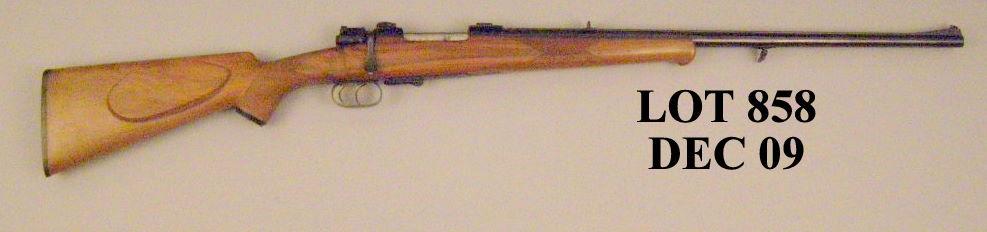 Custom Mauser left handed bolt action rifle, 8mm cal., 24” barrel ...