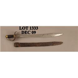 Unusual Mexican D-guard cutlass with 23” blade, 27” overall. Copper and ...