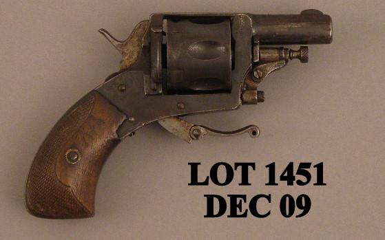 Belgian folding trigger pocket revolver, 8mm cal., 1-3/4” barrel, blue ...