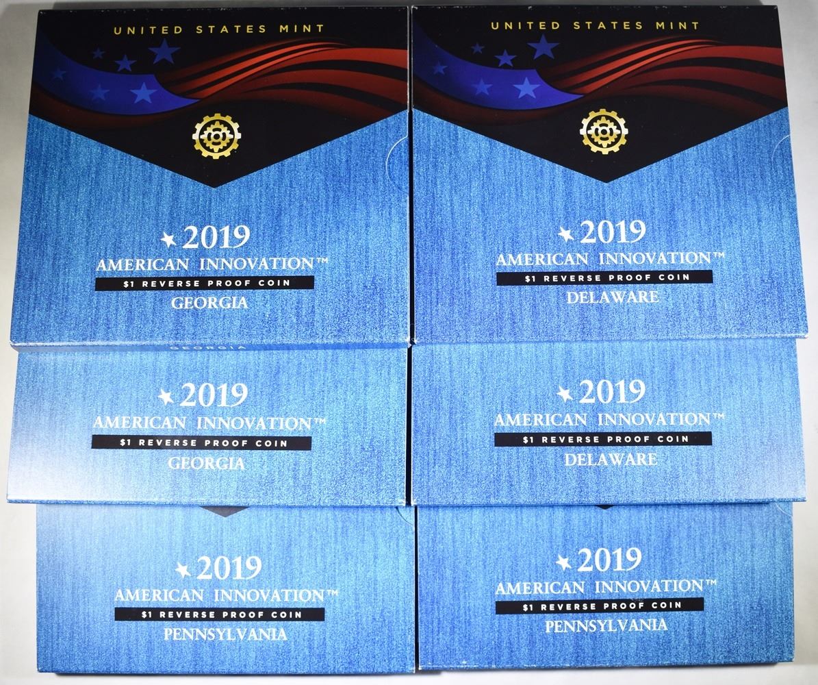 (6) 2019 AMER. INNOVATION REV PROOF COINS