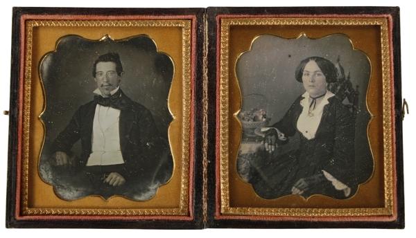DAGUERREOTYPE PAIR CASE W/ HENRY TOMPKINS COMSTOCK