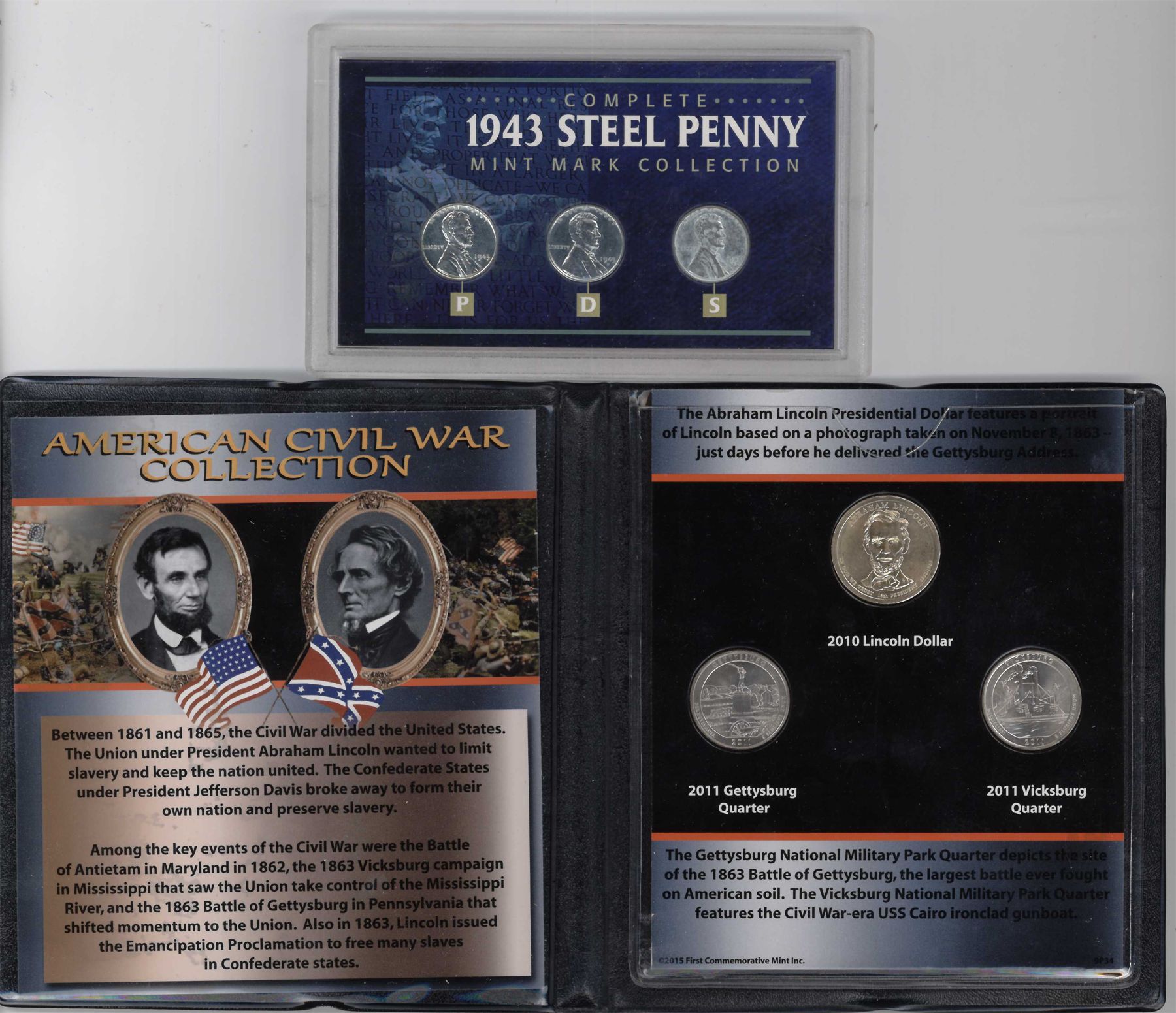 2 USA SETS - 1943 STEEL PENNY COLLECTION