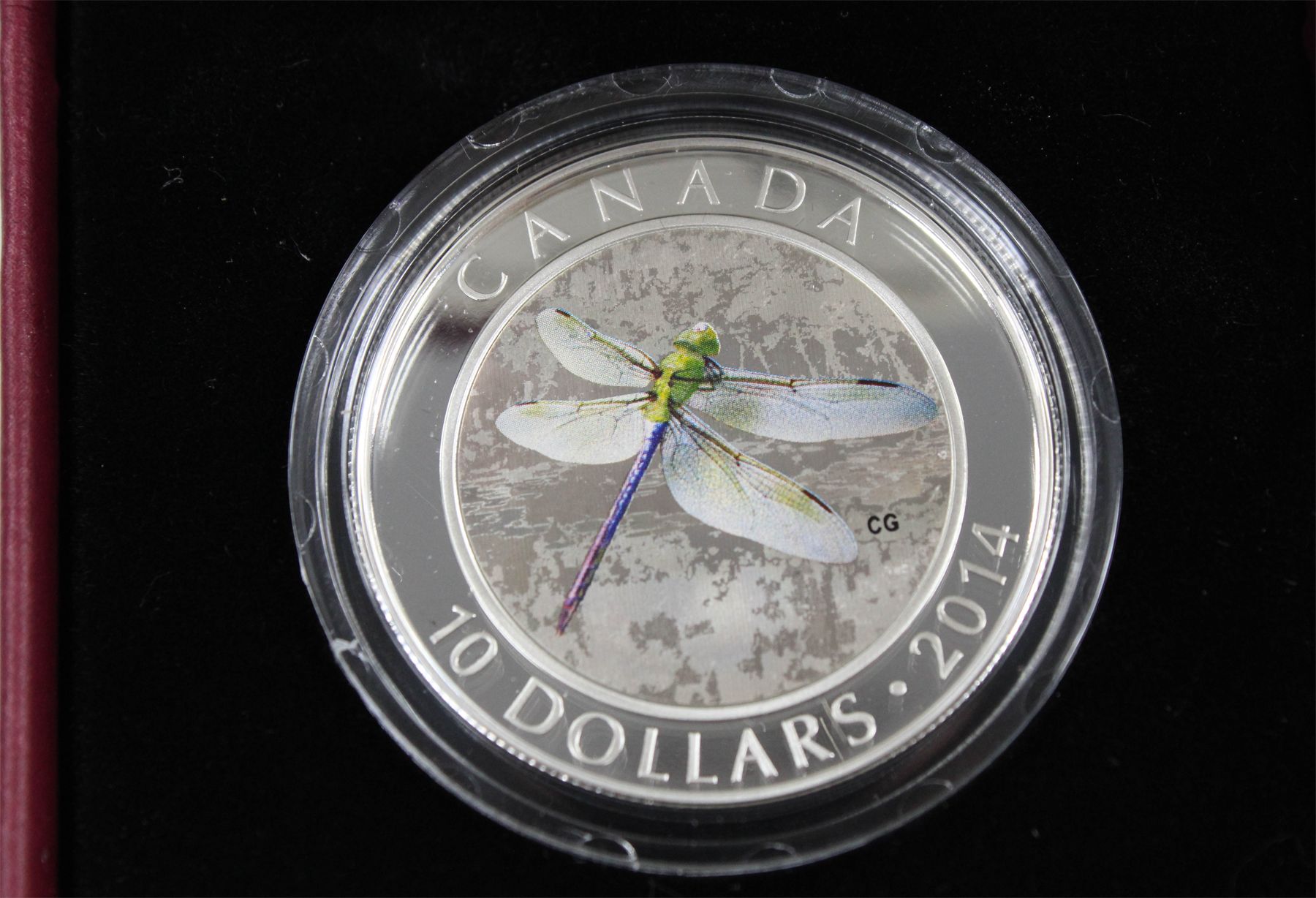 2014 GREEN DARNER DRAGONFLY 10 DOLLAR SILVER COIN