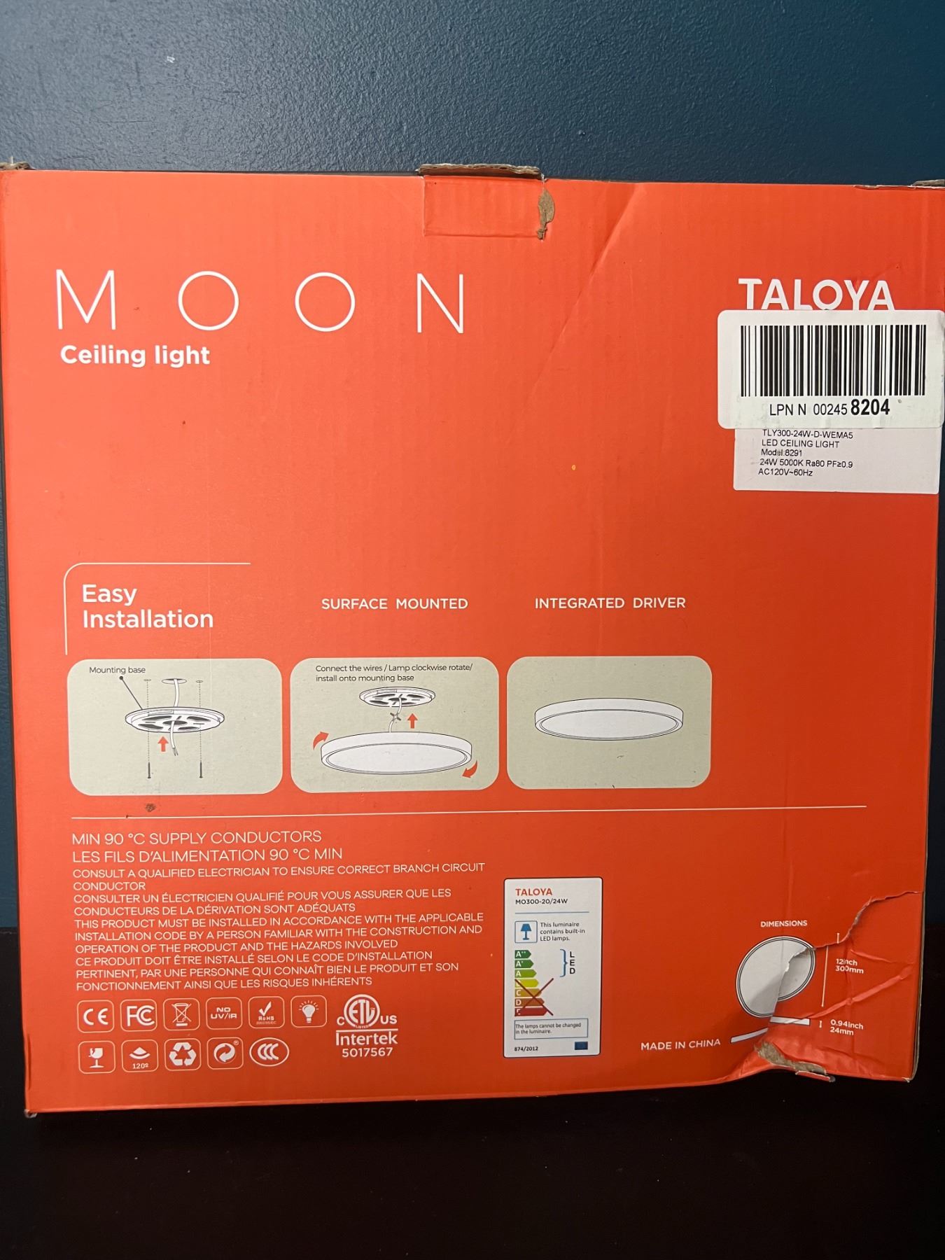 Lot of 1 Taloya Moon Surface Mounted Ceiling Light