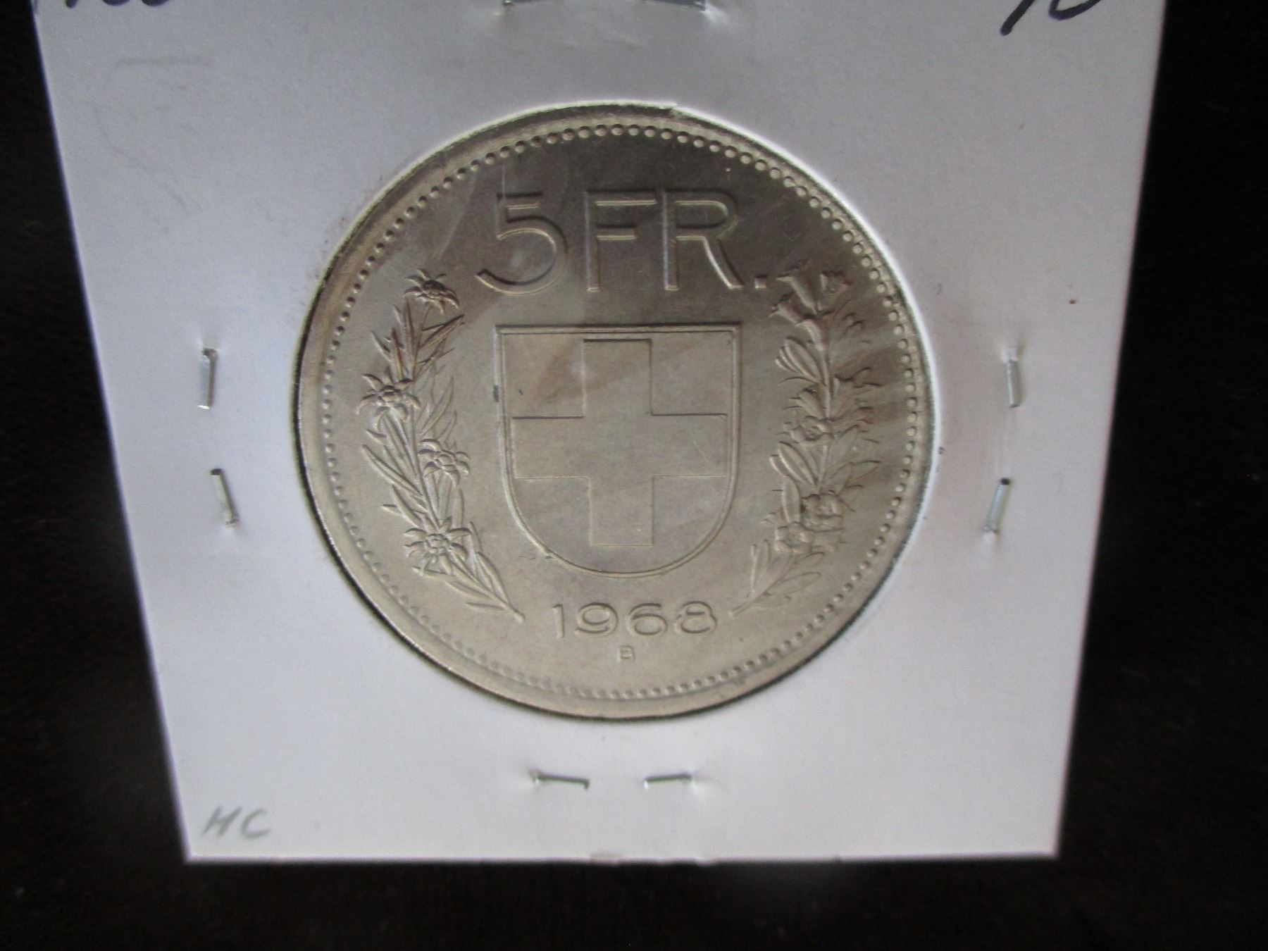 1968 B SWITZERLAND SILVER 5 FRANCS
