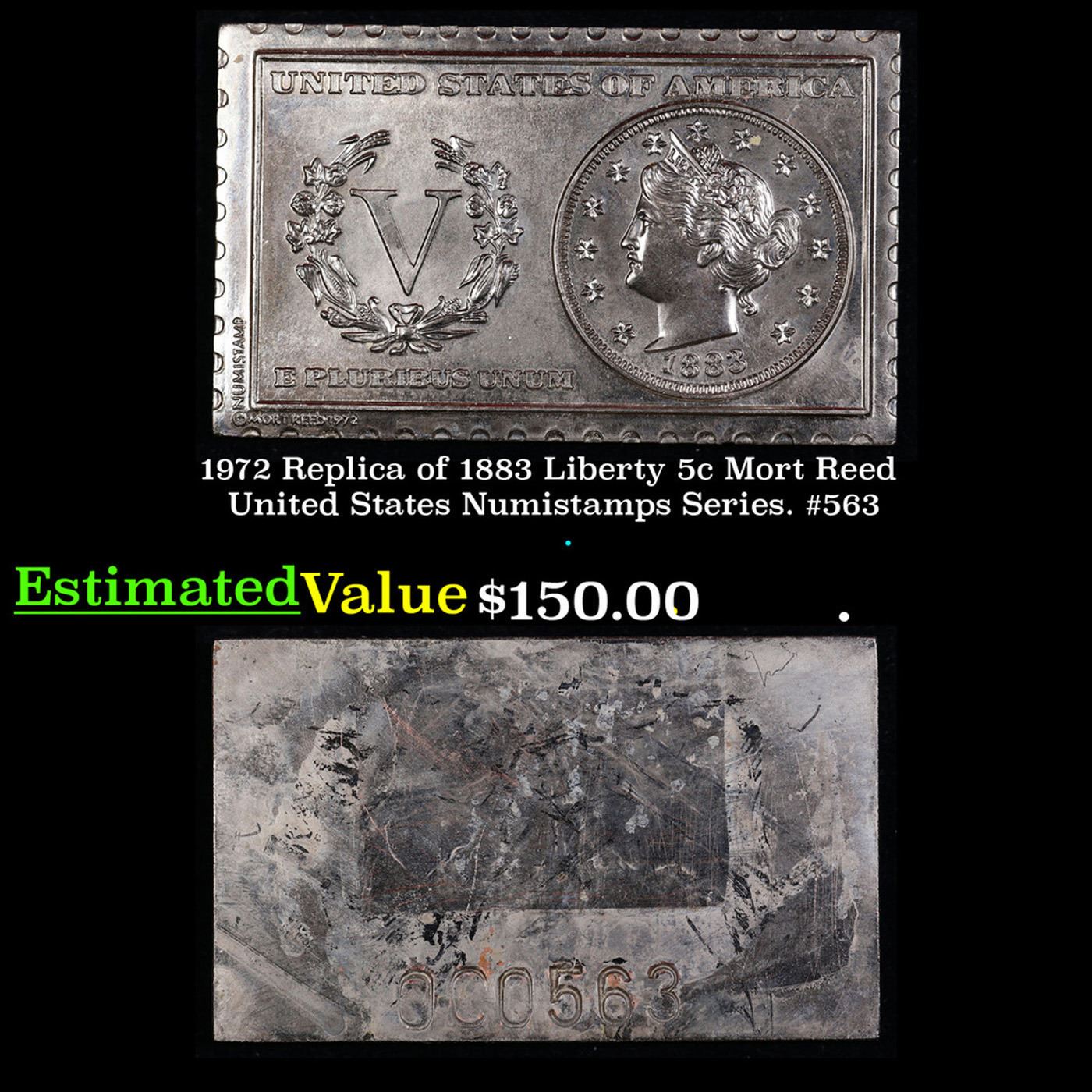 1972 Replica of 1883 Liberty 5c Mort Reed United States Numistamps ...
