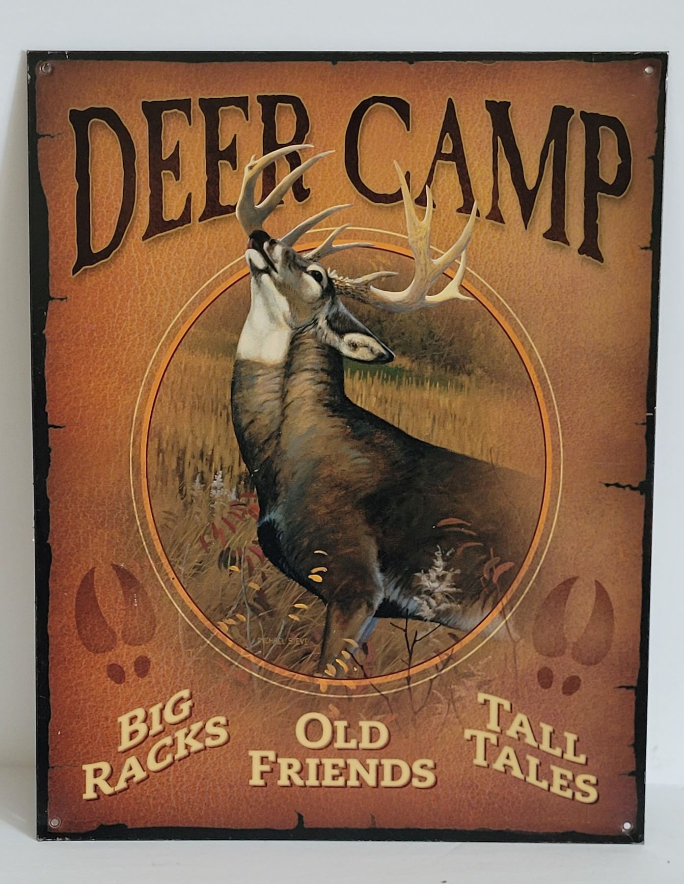 HUNTING DEER CAMP METAL SIGN