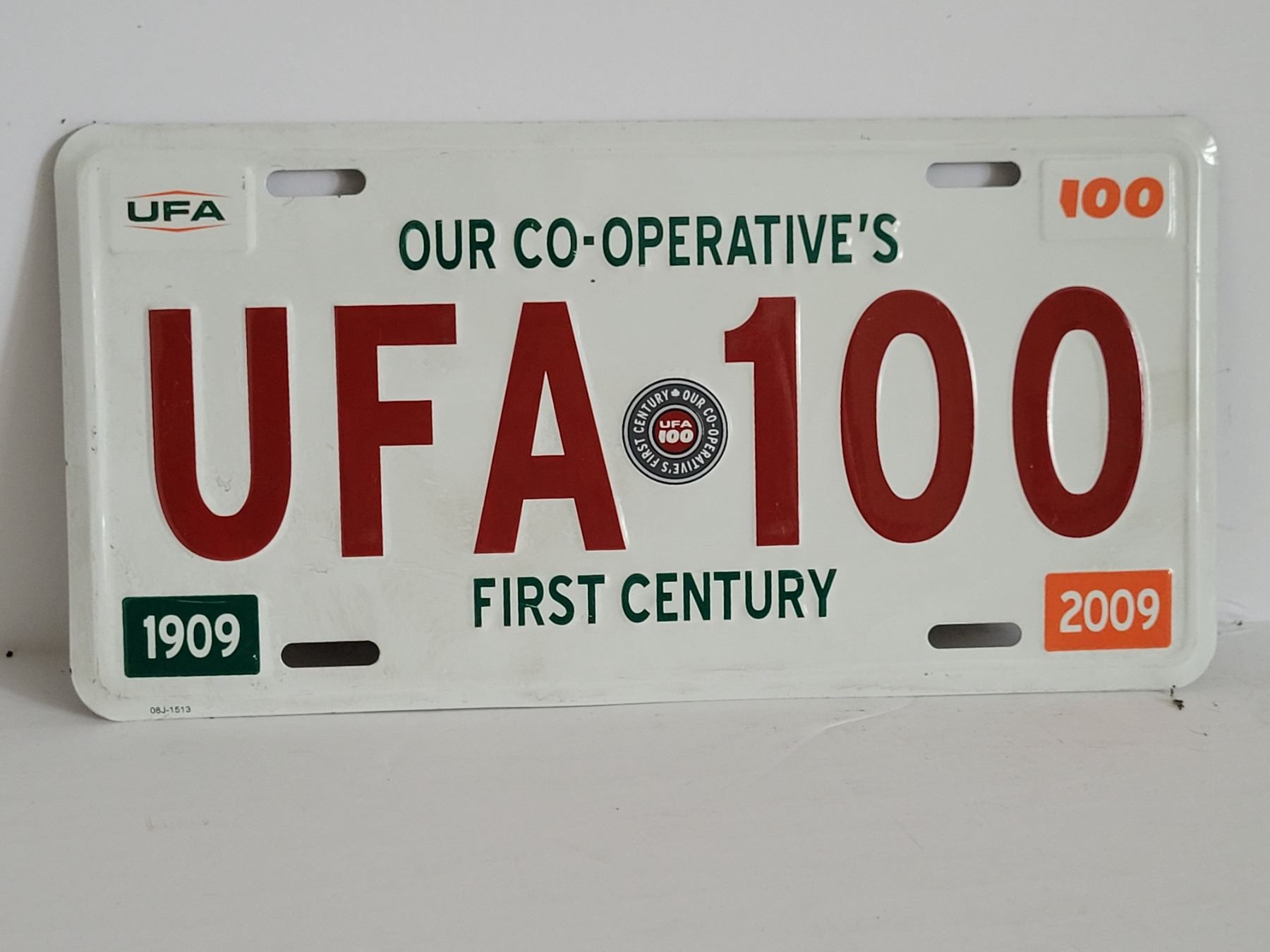 UFA FIRST CENTURY LICENSE PLATE