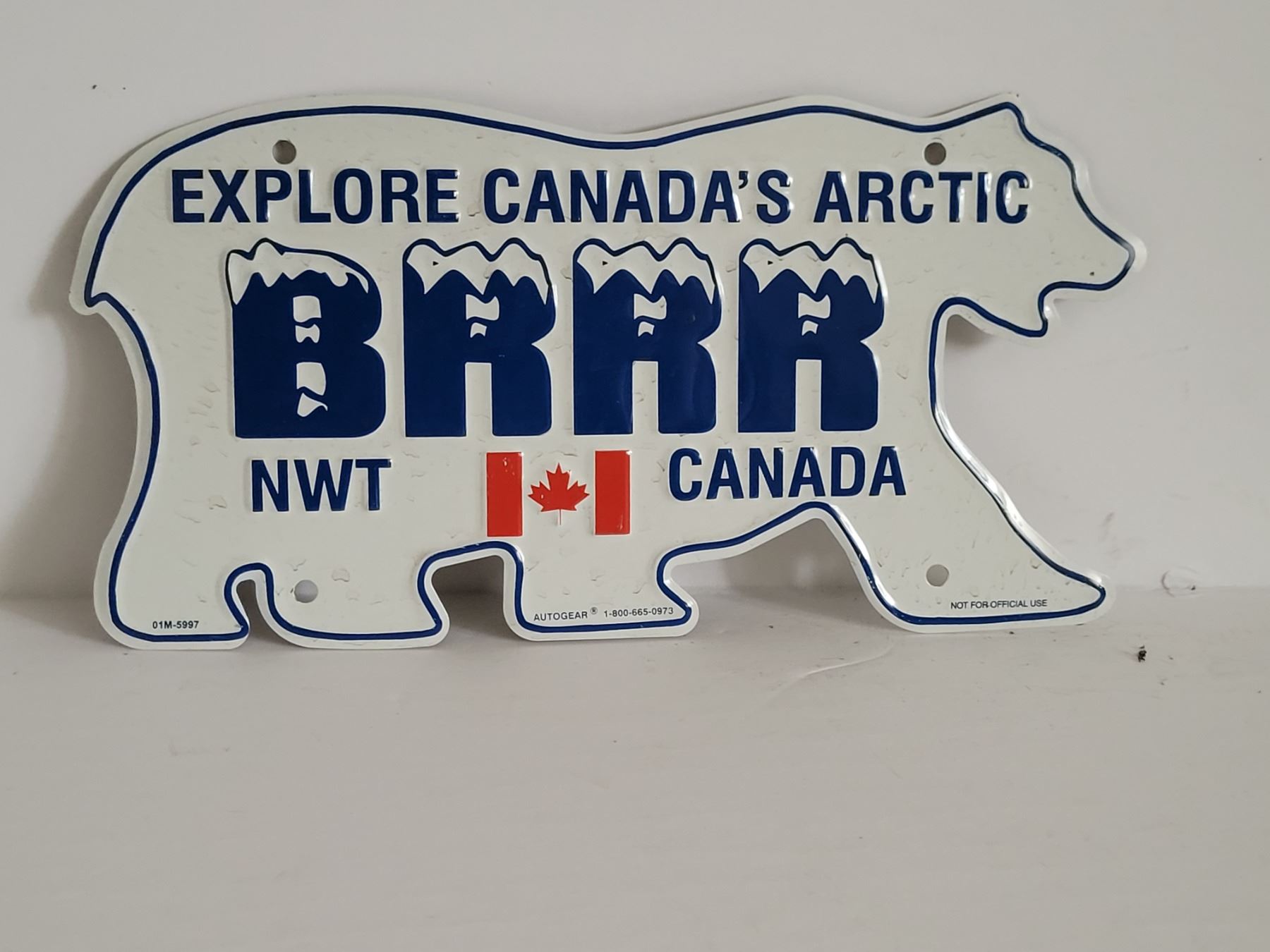 POLAR BEAR EXPLORE CANADAS ARTIC NWT LICENSE PLATE