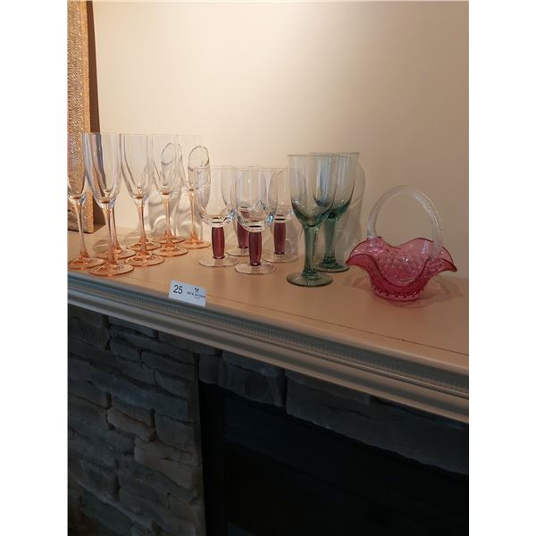 Assortment Of Coloured Glassware Beck Auctions Inc