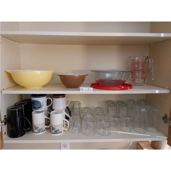 Drinking Glasses Mugs And Assorted Pyrex Beck Auctions Inc