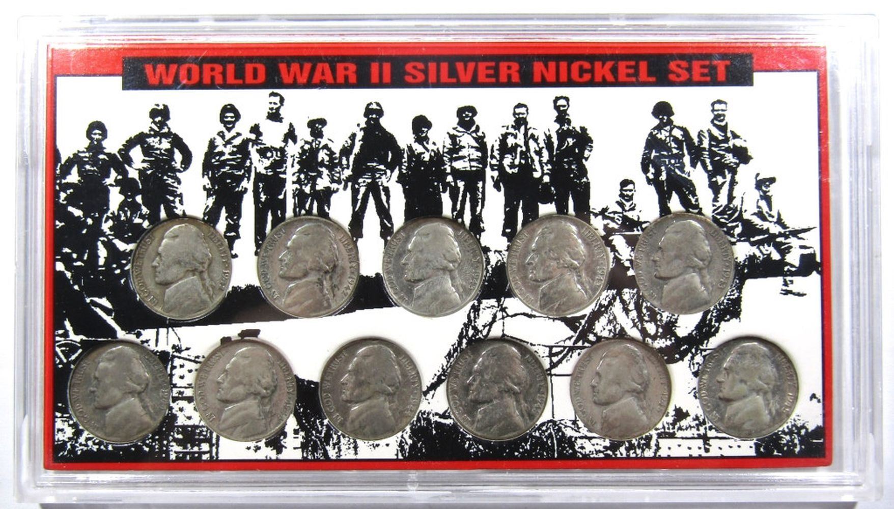 WWII SILVER WAR NICKEL SET - 11 COINS