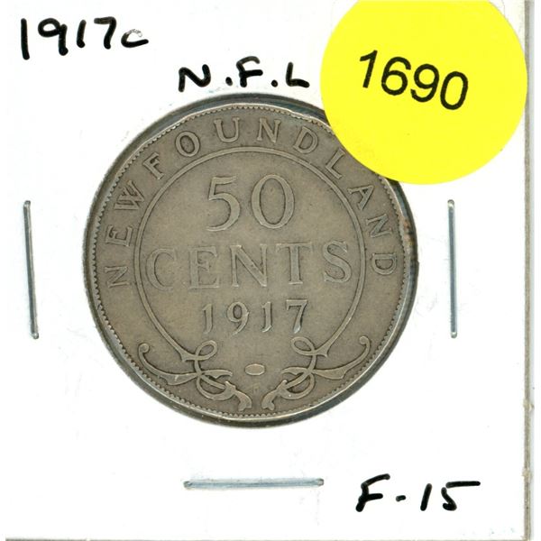 1907 Newfoundland Fifty Cent Coin - Schmalz Auctions