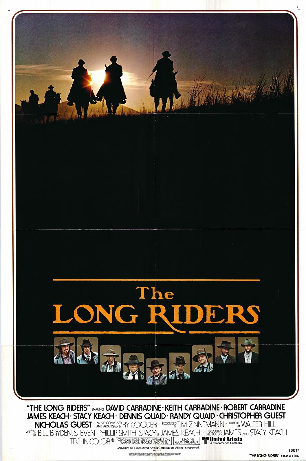 The Long Riders Original 1980 Vintage Advance One Sheet Poster