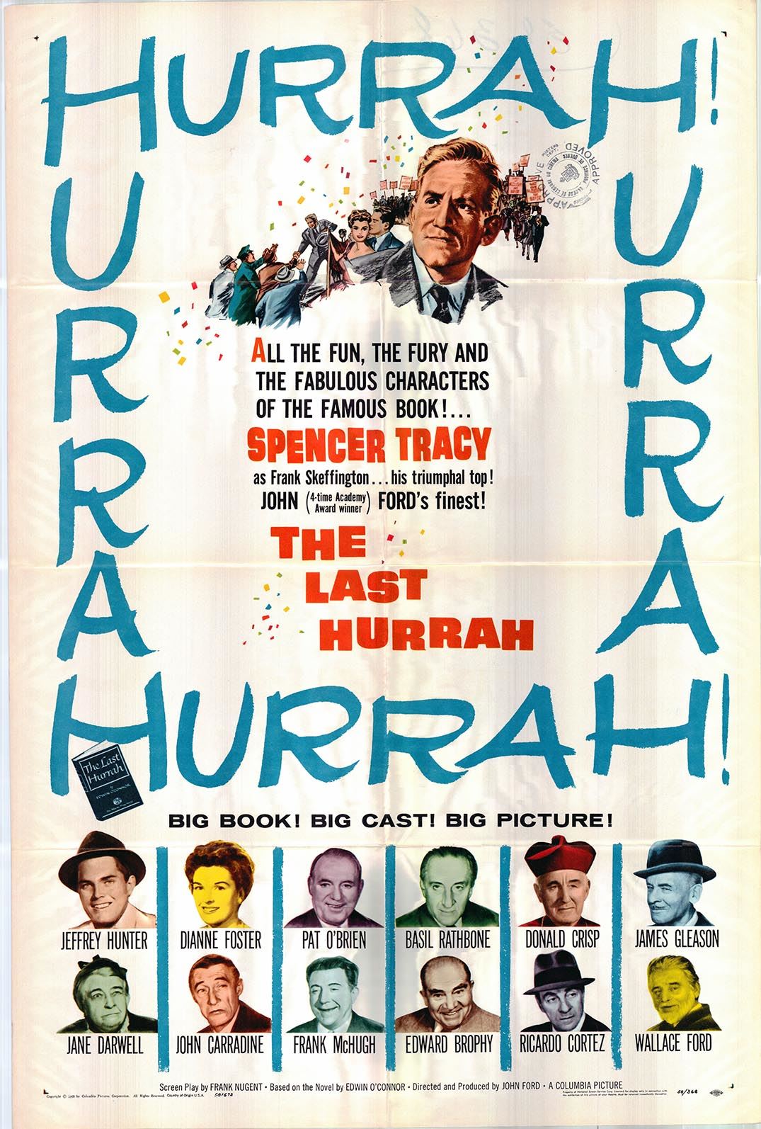 The Last Hurrah Original 1958 Vintage One Sheet Poster