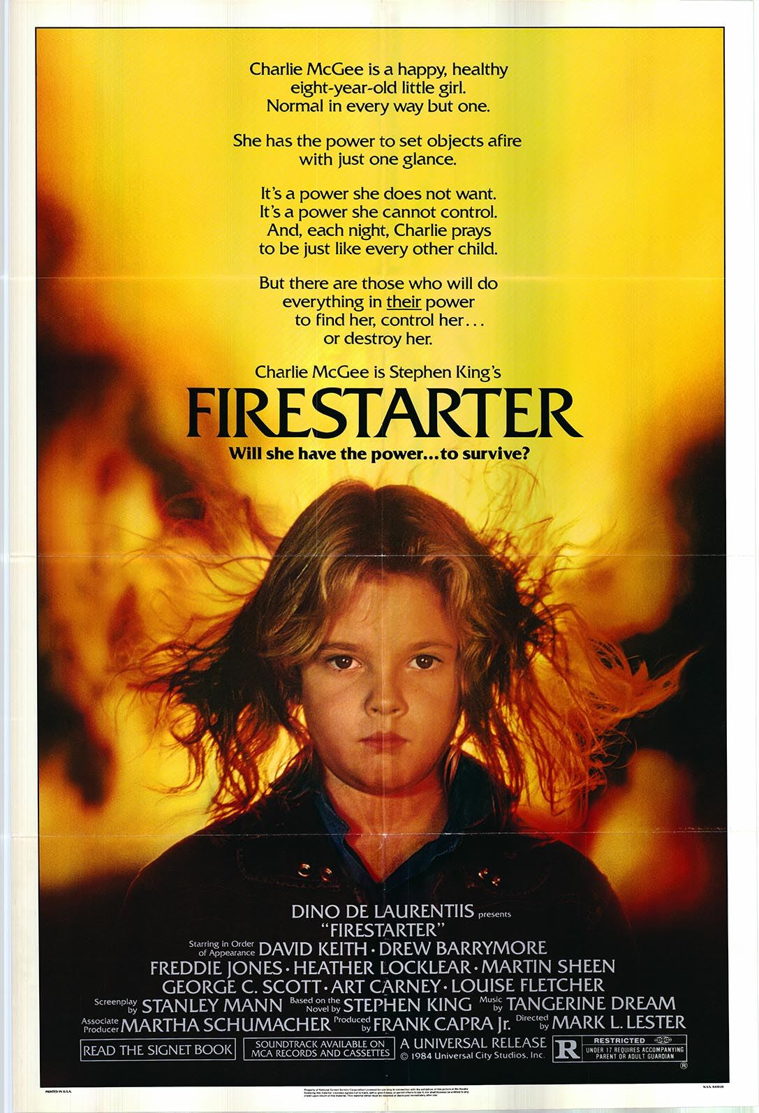 Firestarter Original 1984 Vintage One Sheet Poster
