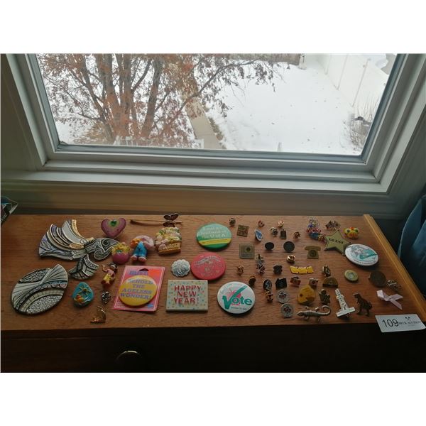 Assortment Of Button Pins And Lapel Pins Beck Auctions Inc