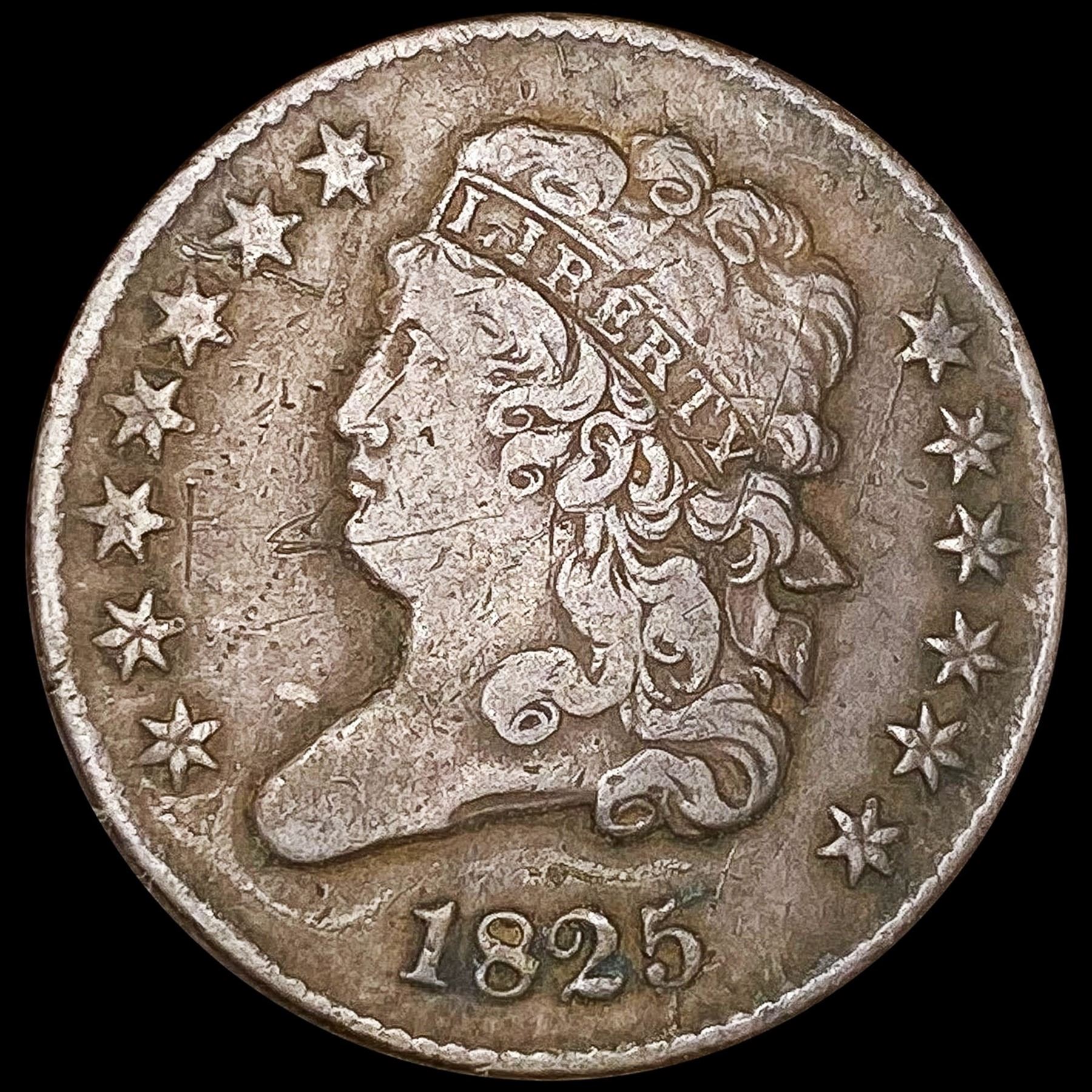 1825 Classic Head Half Cent LIGHT CIRCULATED